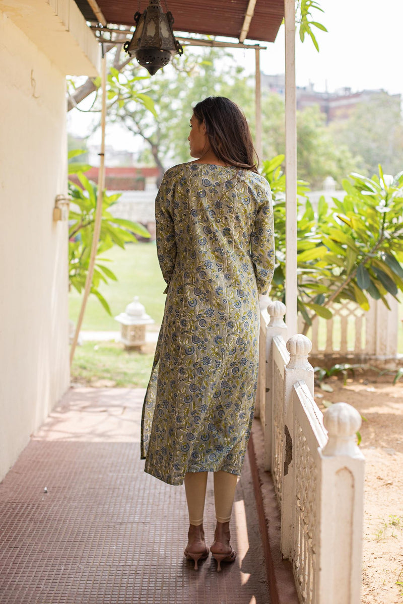 Mossery Fern Angrakha Kurti – Ethnic Rajasthan