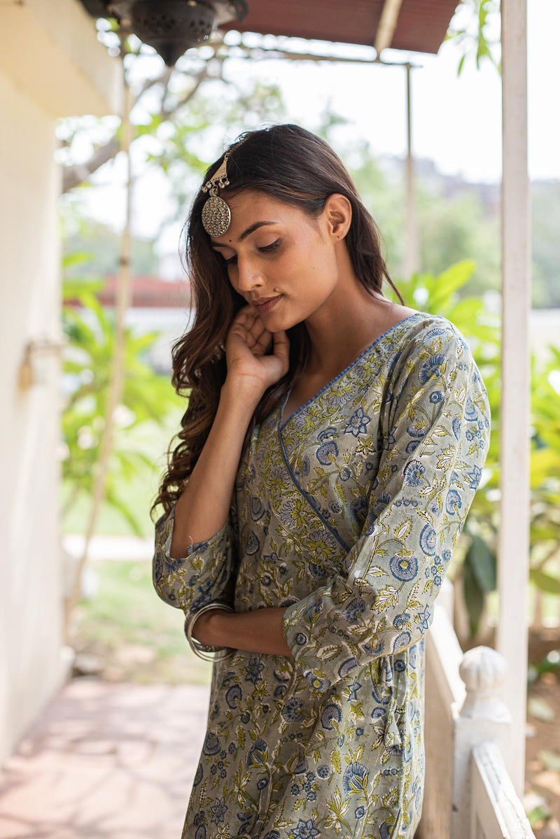 Mossery Fern Angrakha Kurti – Ethnic Rajasthan